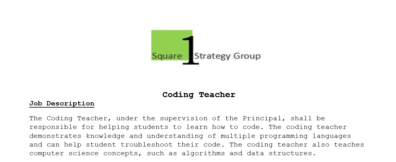 Coding Teacher - Mar 13, 2024